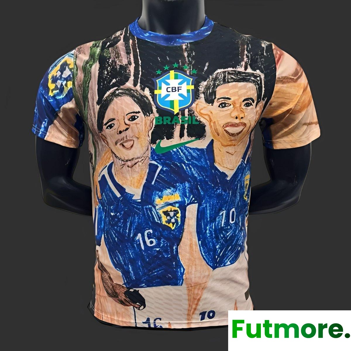 Player Version 2026 Brazil Blue with Marta & Mia Hamm Portrait Jersey ...